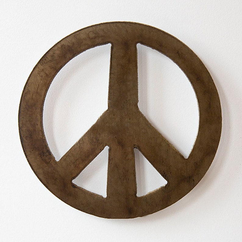 Metal Peace Sign Magnet with Bronze coating | Etsy