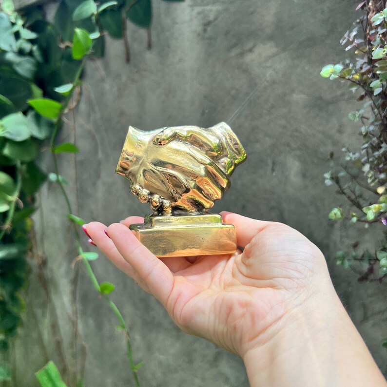 Bronze Handshake Figurine, Two Hands Sculpture, Modern Art Deco ...