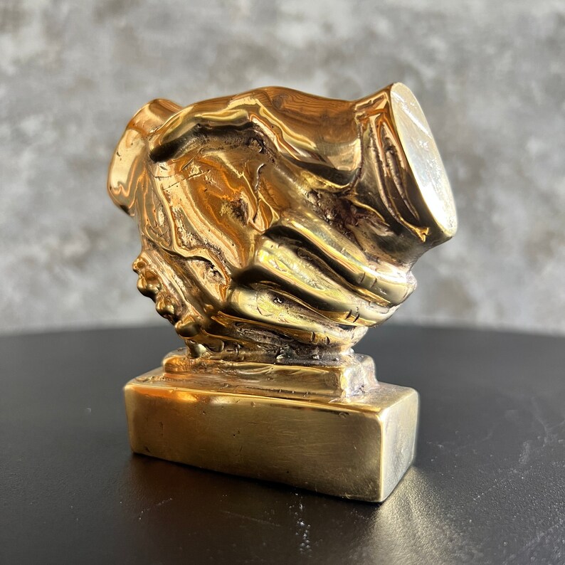 Bronze Handshake Figurine, Two Hands Sculpture, Modern Art Deco ...