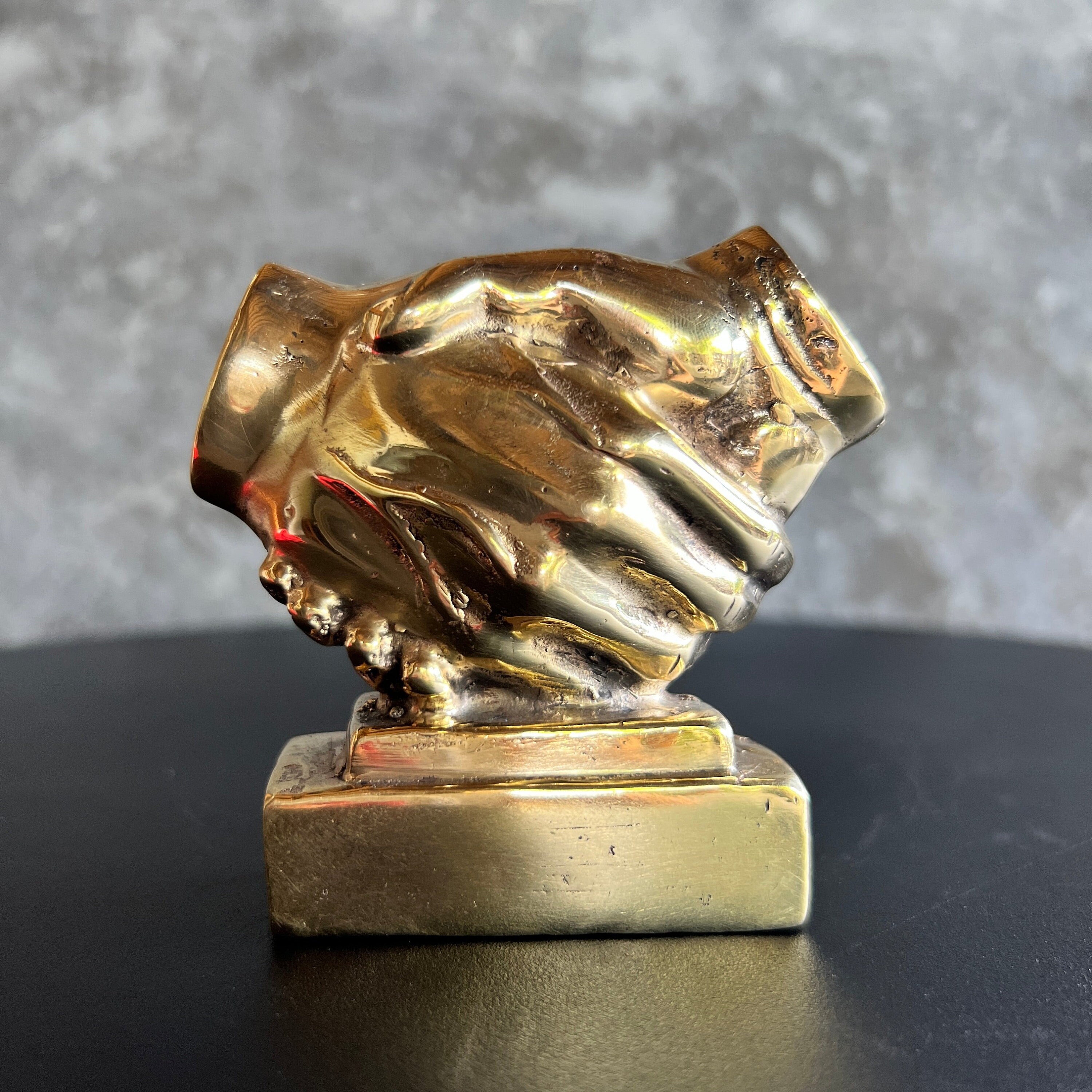 Bronze Handshake Figurine, Two Hands Sculpture, Modern Art Deco ...