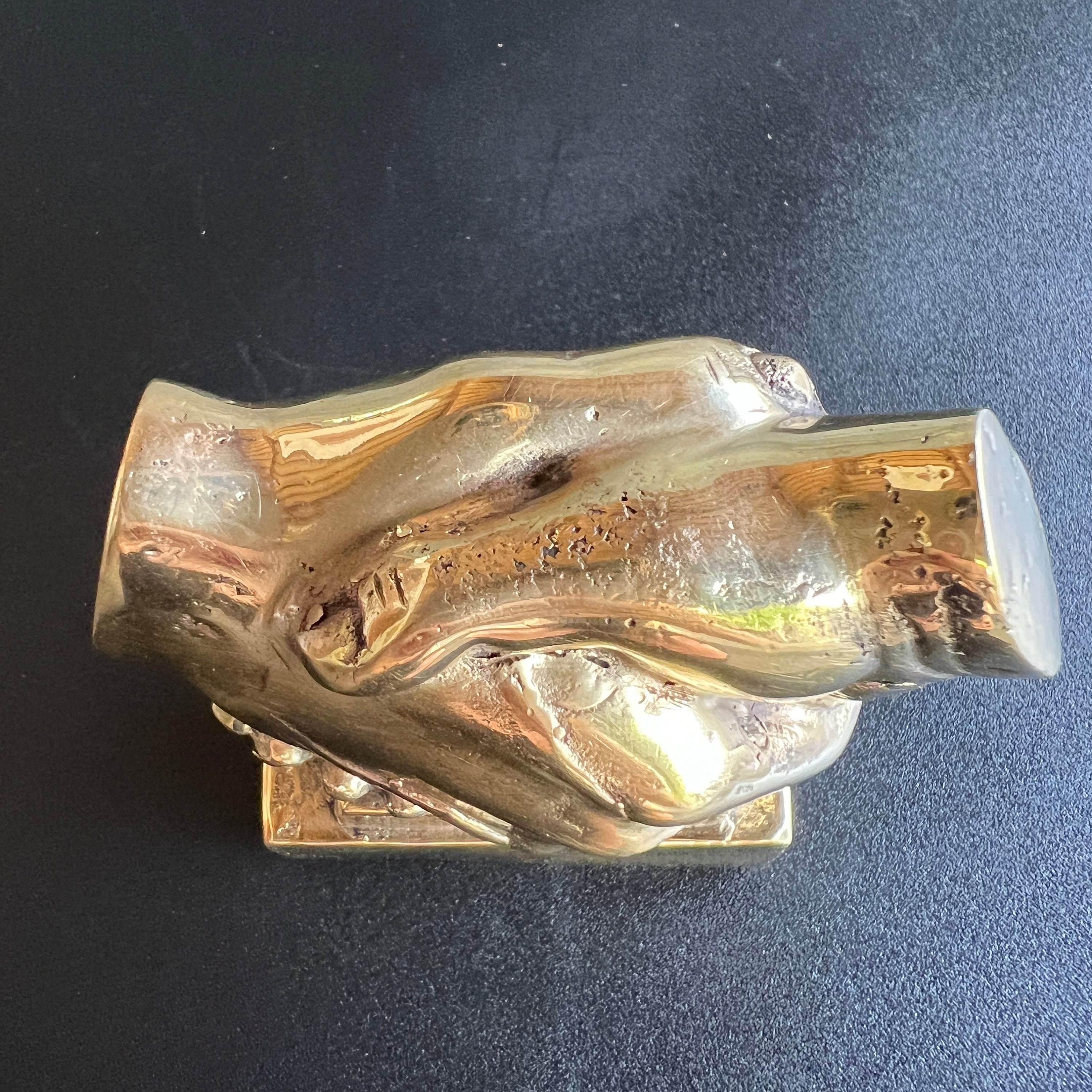 Bronze Handshake Figurine, Two Hands Sculpture, Modern Art Deco ...
