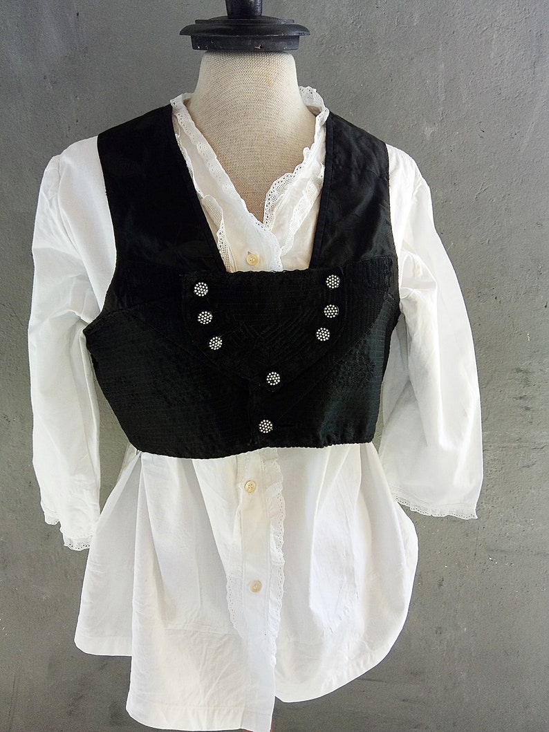 Antique French Vest Corset Bodice Corsage Handsewn Silk - Etsy
