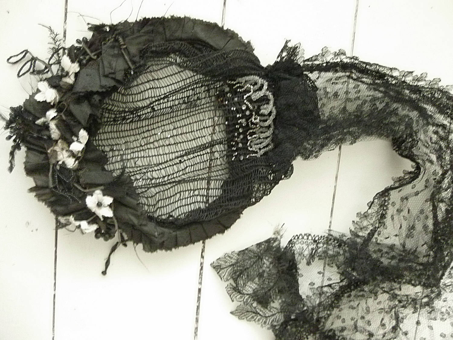 Beautiful Victorian Lace Bonnet 1880 Crocheted With Beaded - Etsy