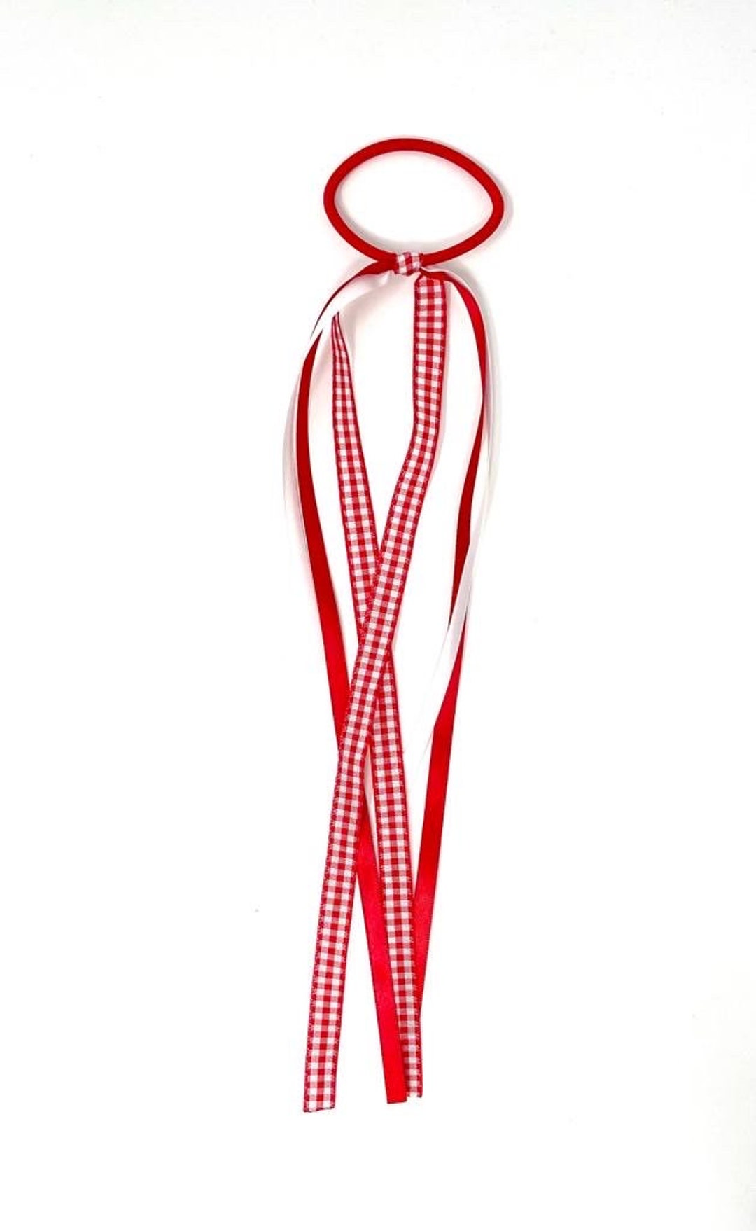 Red Hair Bobble Hair Accessory Hair Tie School Accessory Red Gingham ...