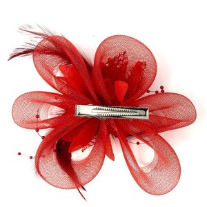 Red Feather Fascinator Hair Clip - Etsy