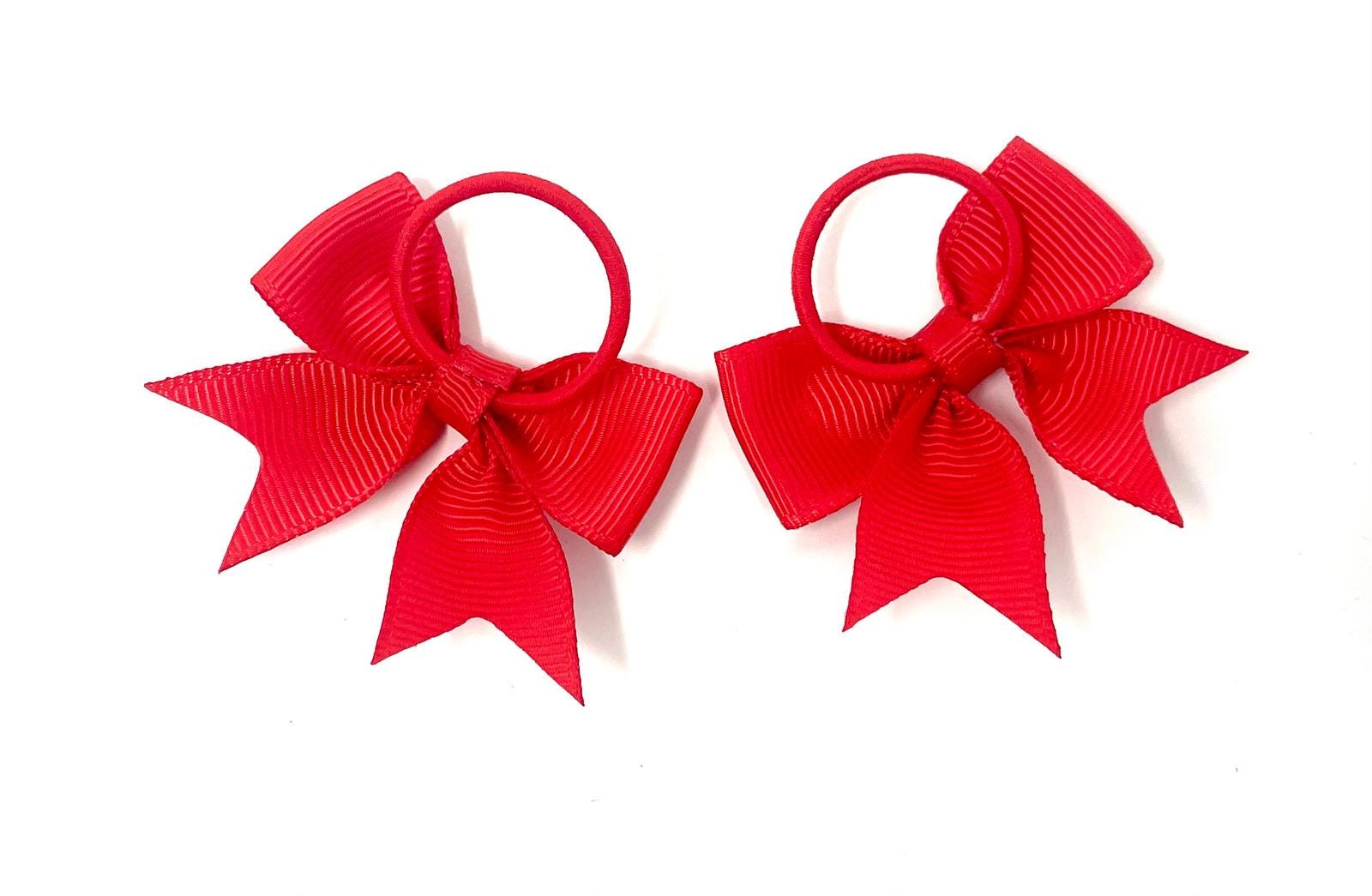 Red Bow Hair Tie Red School Hair Accessory - Etsy