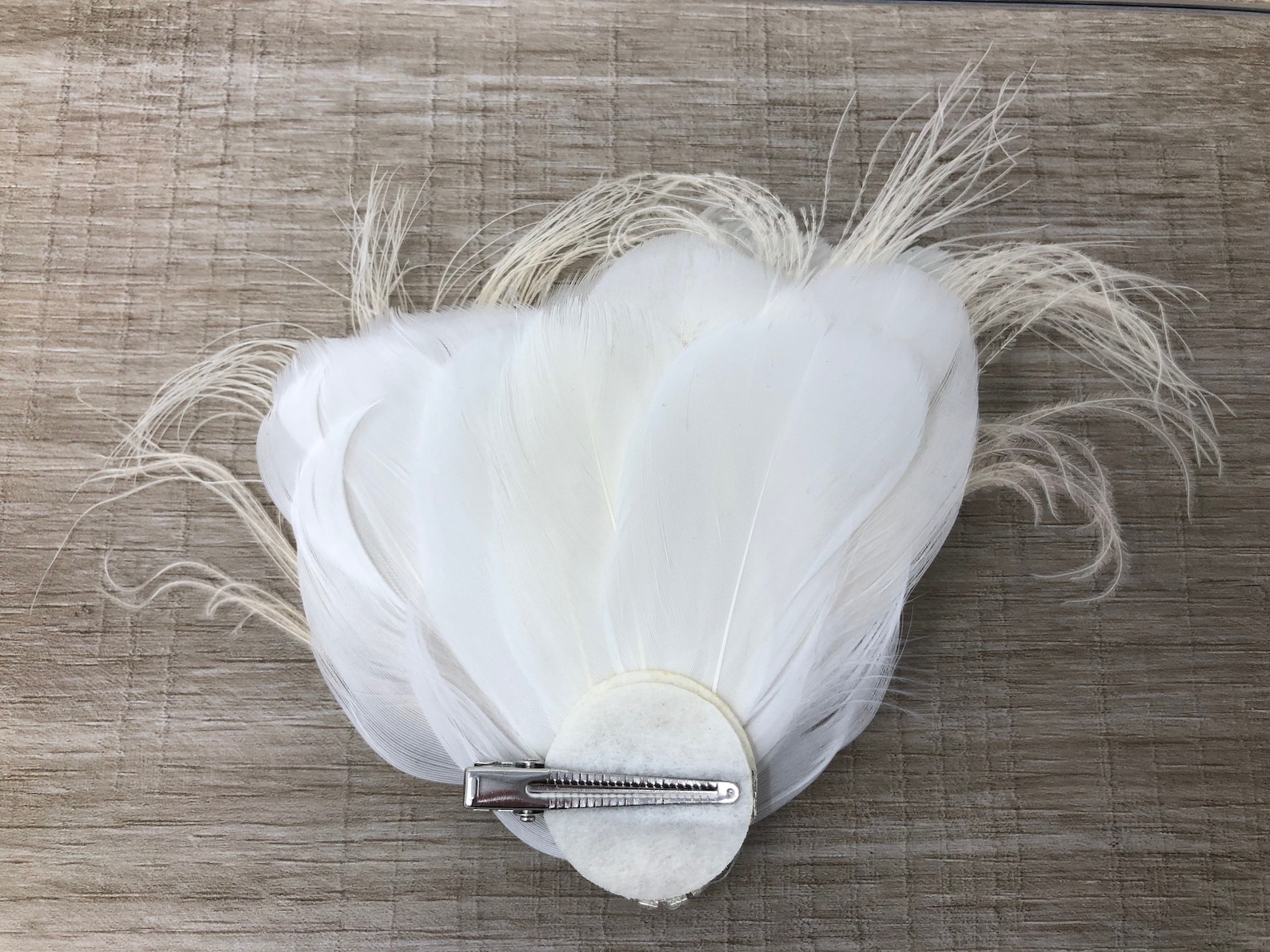 Ivory cream Feather & Pearl Fascinator | Etsy