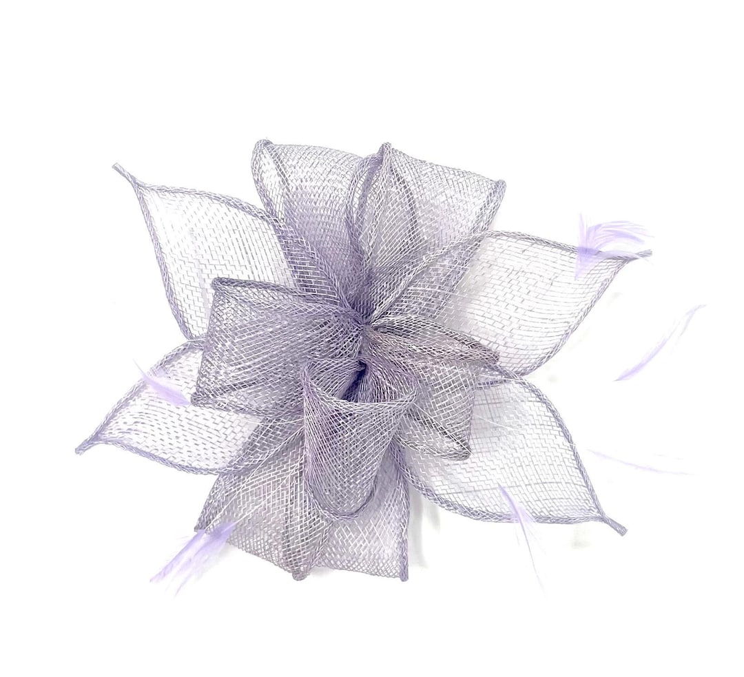 Lilac Feather Fascinator Hat for Women, Elegant Wedding Guest Headpiece ...