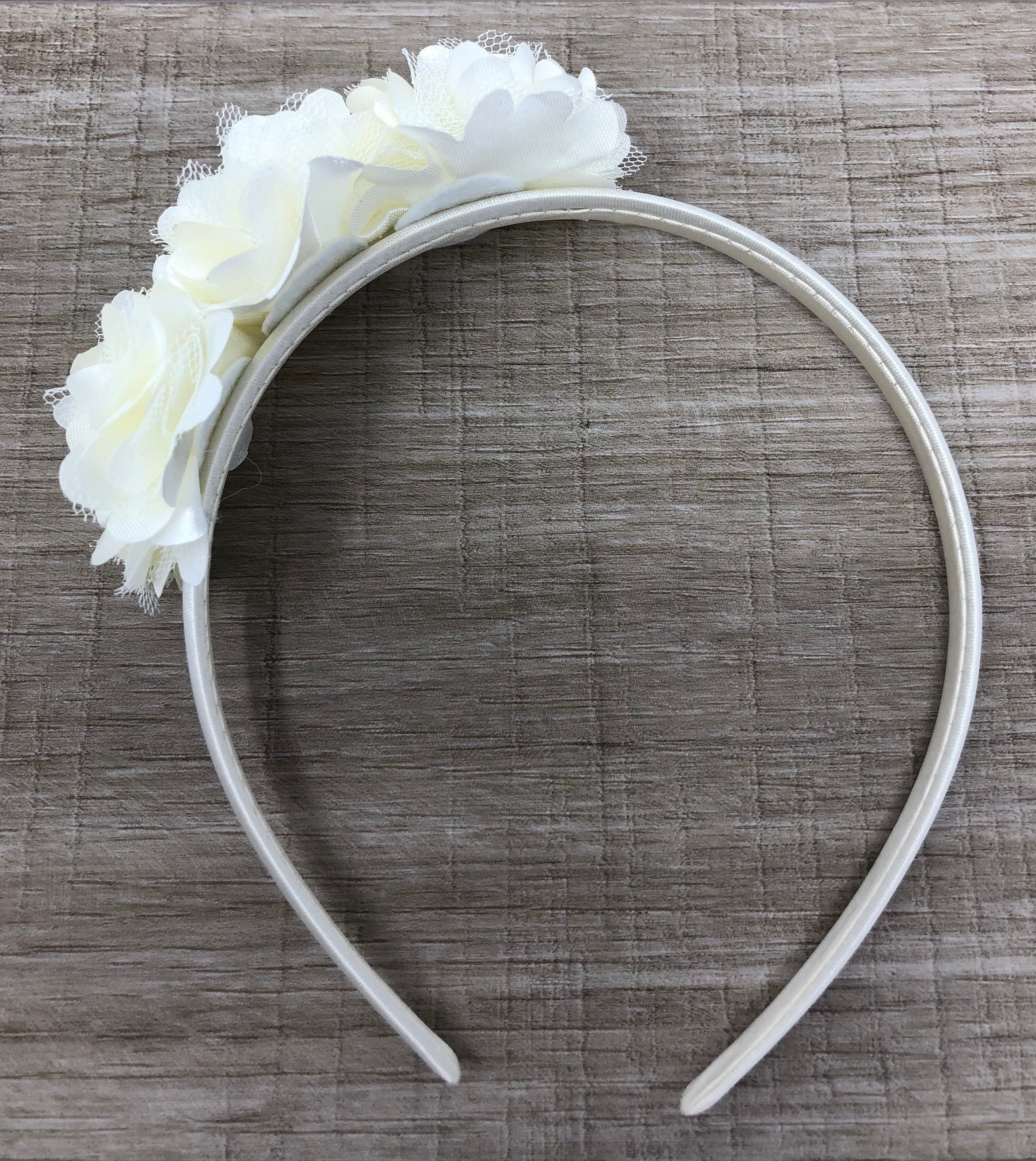 Ivory Band With Triple Ivory Flowers - Etsy