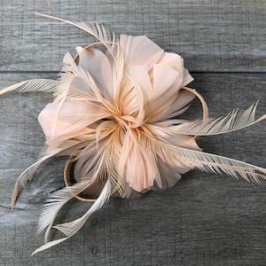 Peach Feather Fascinator With Peach Feathers Hair Clip - Etsy