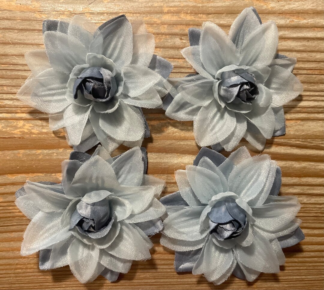 Dusky Blue Flower Appliqué (pack of 4) - Etsy
