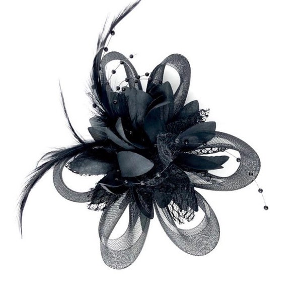 Black Fascinator - Etsy