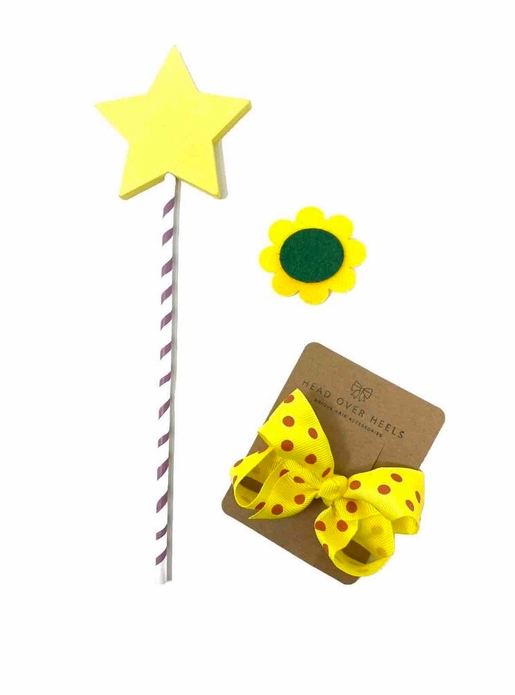 Room on the Broom Inspired Striped Wand & Yellow and Red Polka Dot Hair ...