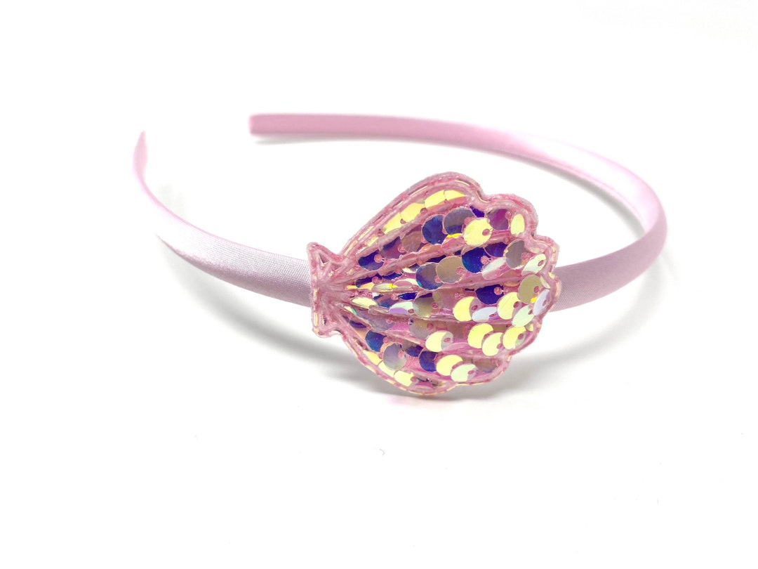 Pink Shell Headband Sequin Shell Mermaid Headband Hairband - Etsy