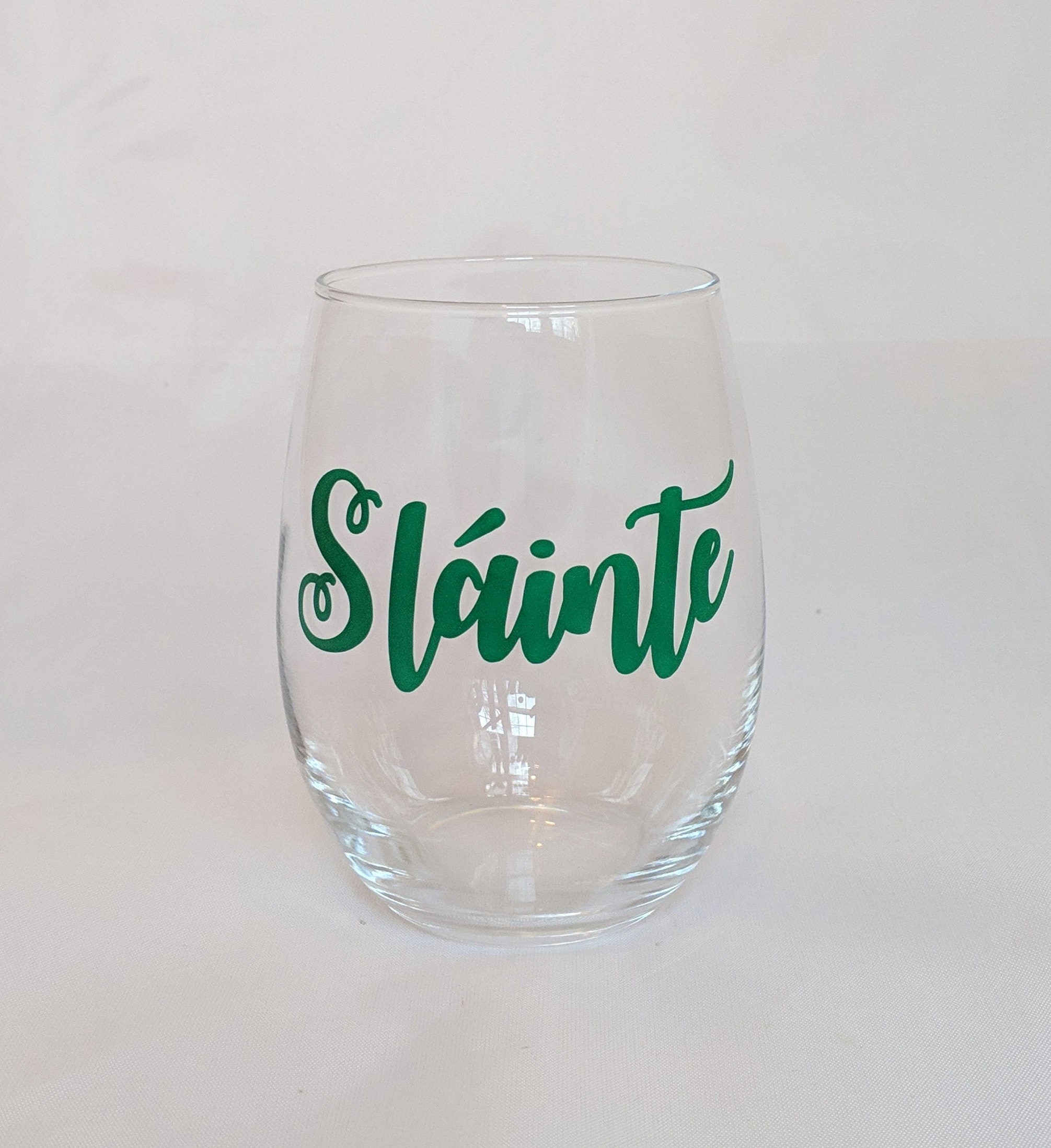 Slainte Stemless Wine Glass - Etsy