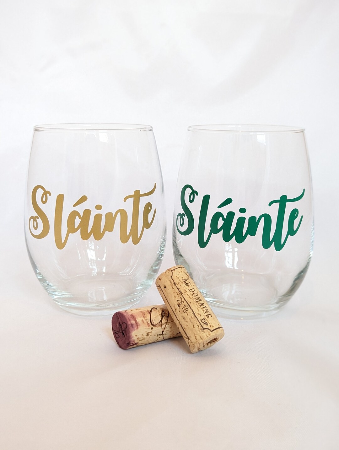 Slainte Stemless Wine Glass - Etsy
