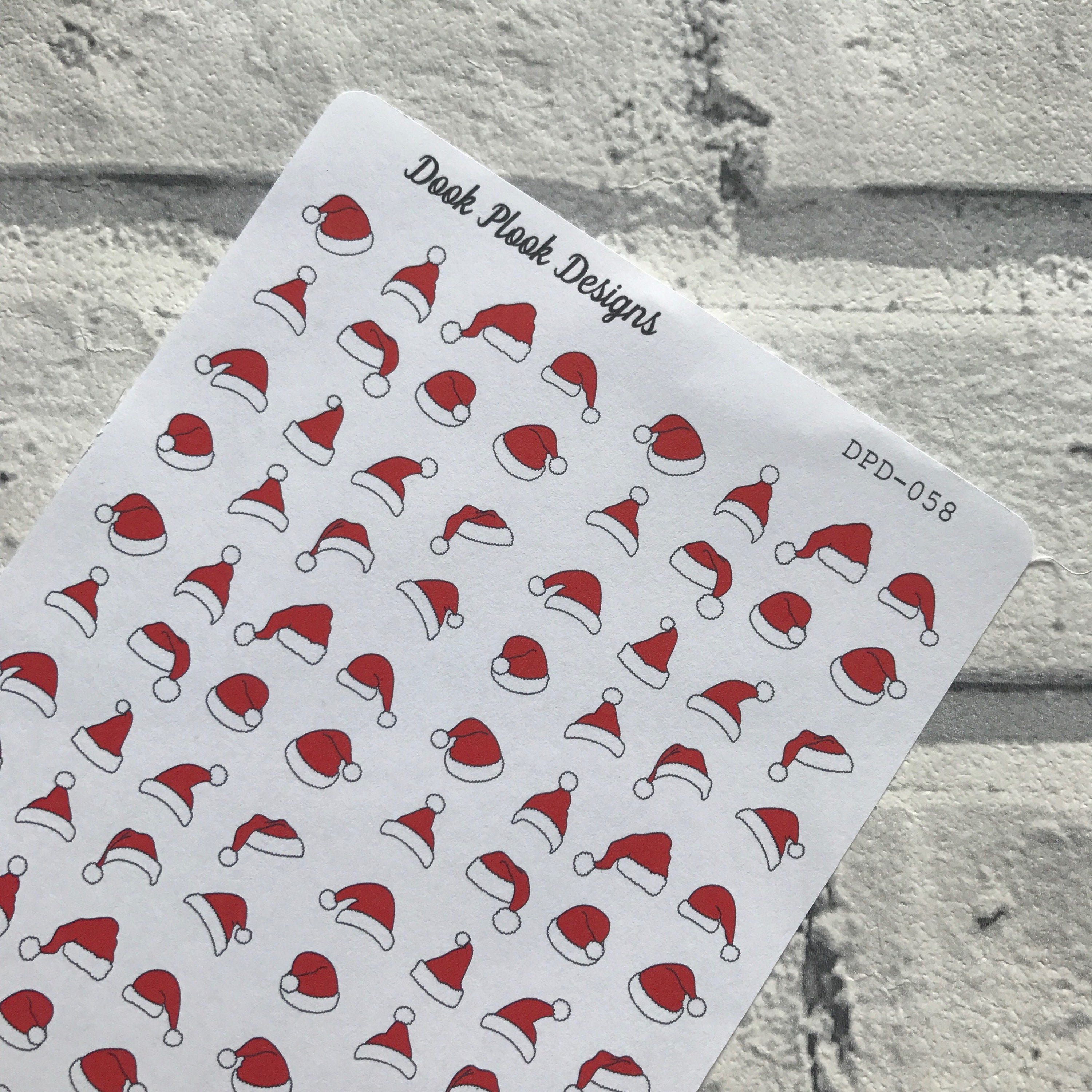 Small Santa Hat Stickers for Various Planners, Happy Planner ...