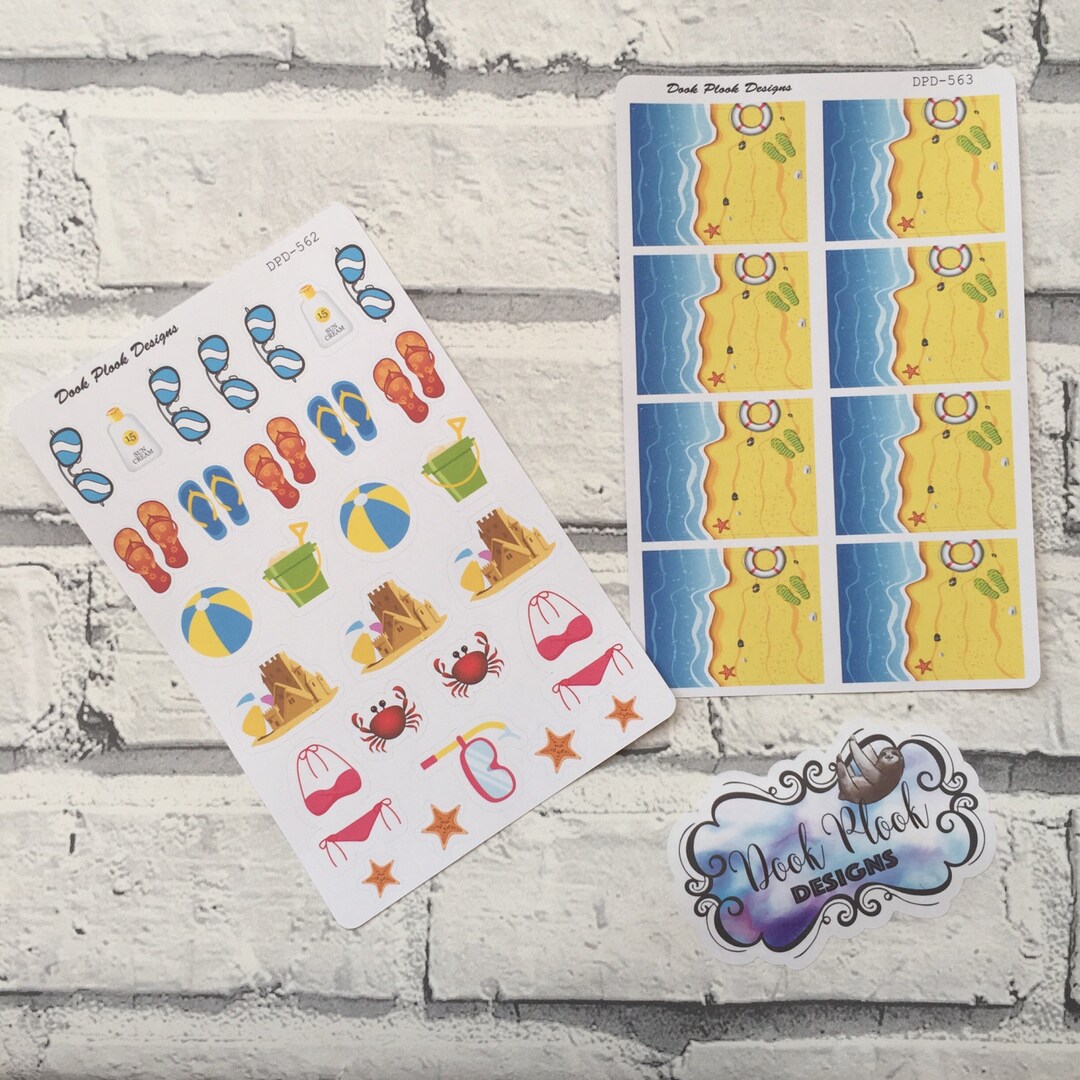 Strand Urlaub Aufkleber für verschiedene Planer, Filofax, Bullet ...