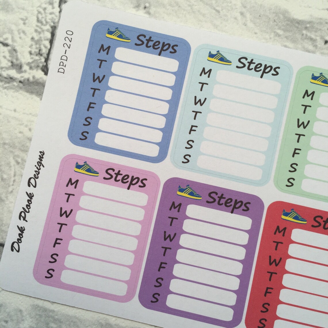 Weekly Step Counting Stickers for Erin Condren Plum Paper - Etsy UK