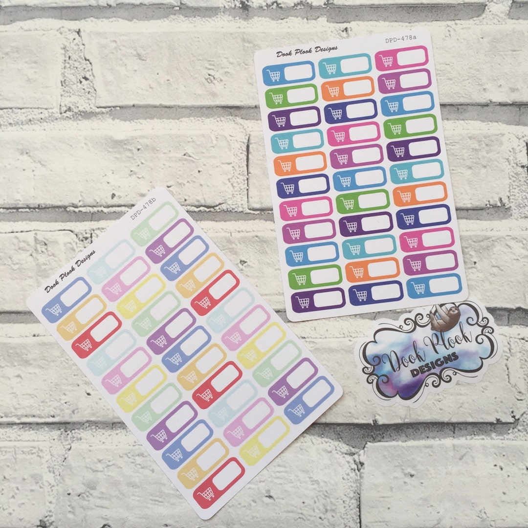 Shopping Trolley Stickers With Spend Box for Various Planners, Filofax ...