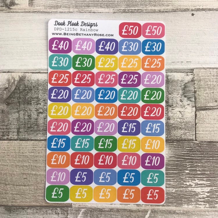 52 Week a Grand 1000 Pound Money Challenge Stickers for - Etsy