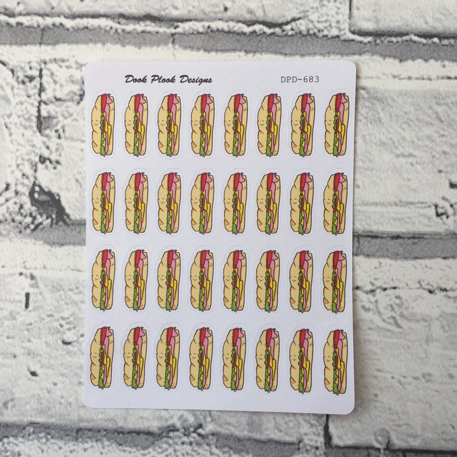 Subway Sandwich Stickers for Various Planners Happy Planner - Etsy UK