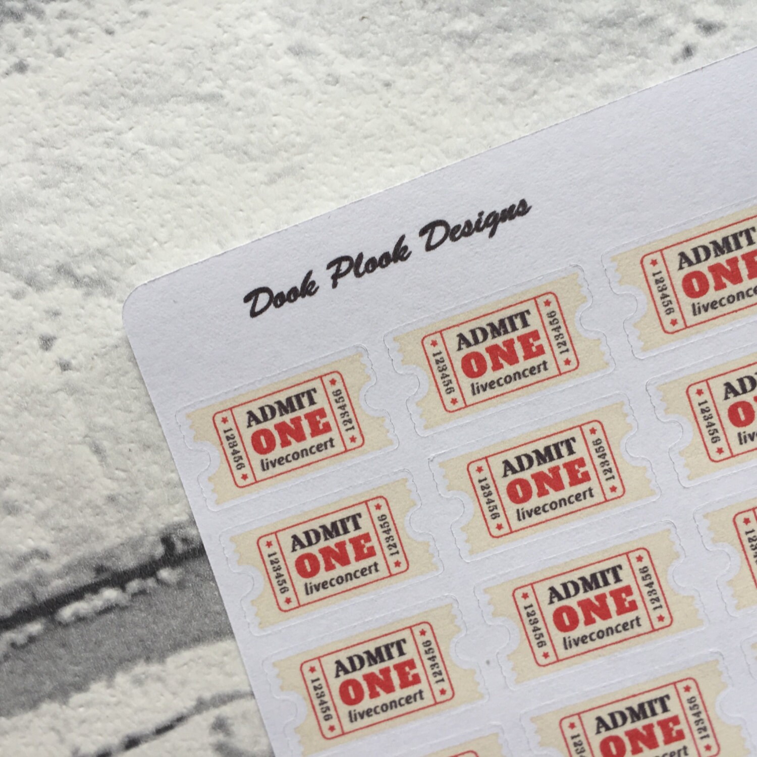 Ticket Stickers for Various Planners Happy Planner Passion | Etsy