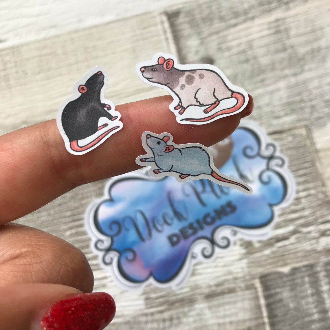 Realistic Rat white Black Hooded Stickers for Various | Etsy