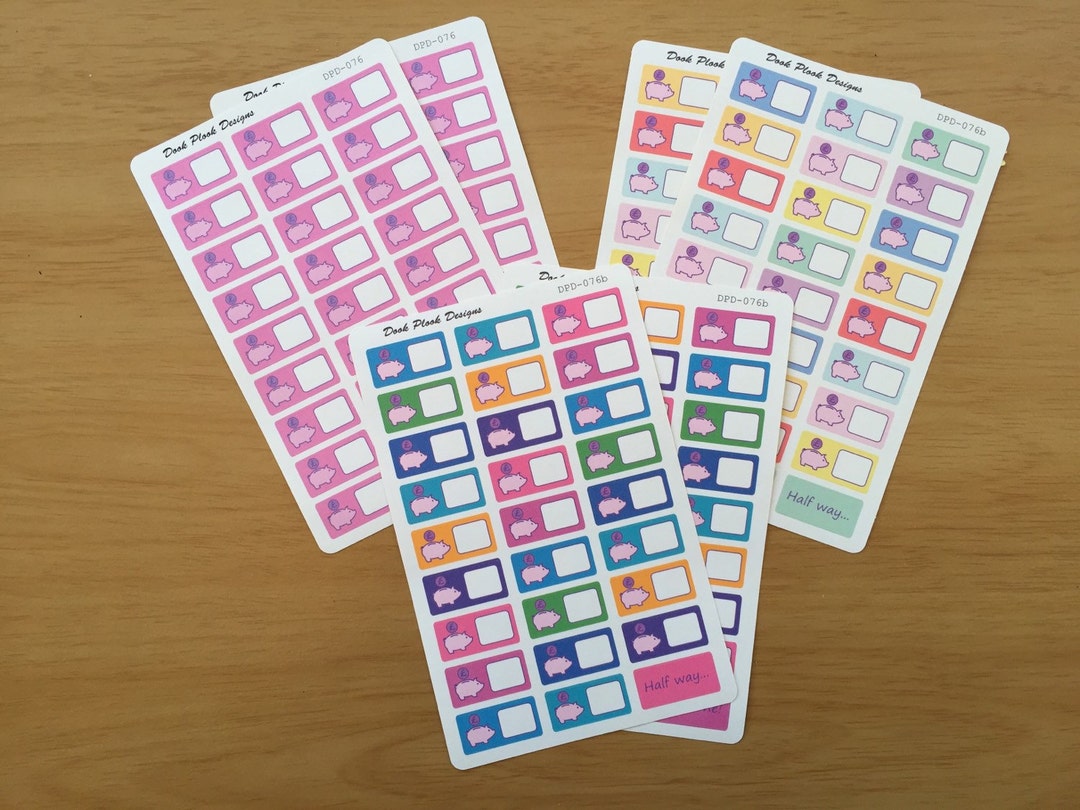Blank 52 Week Money Challenge Stickers for Various Planners, Filofax ...