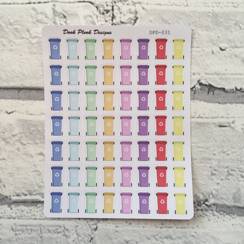 Recycle Bin Stickers for Erin Condren, Plum Paper, Filofax, Kikki K ...