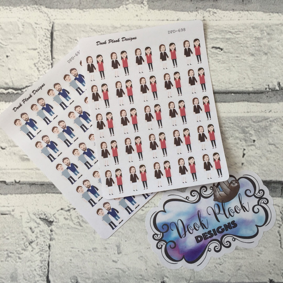 Gay Couple Stickers for Various Planners, Hobonichi, Travellers ...
