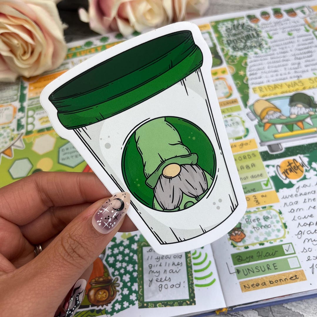 Coffee Cup Vinyl Sticker. Gonk - Gnome - Travel Mug- Laptop Vinyl ...