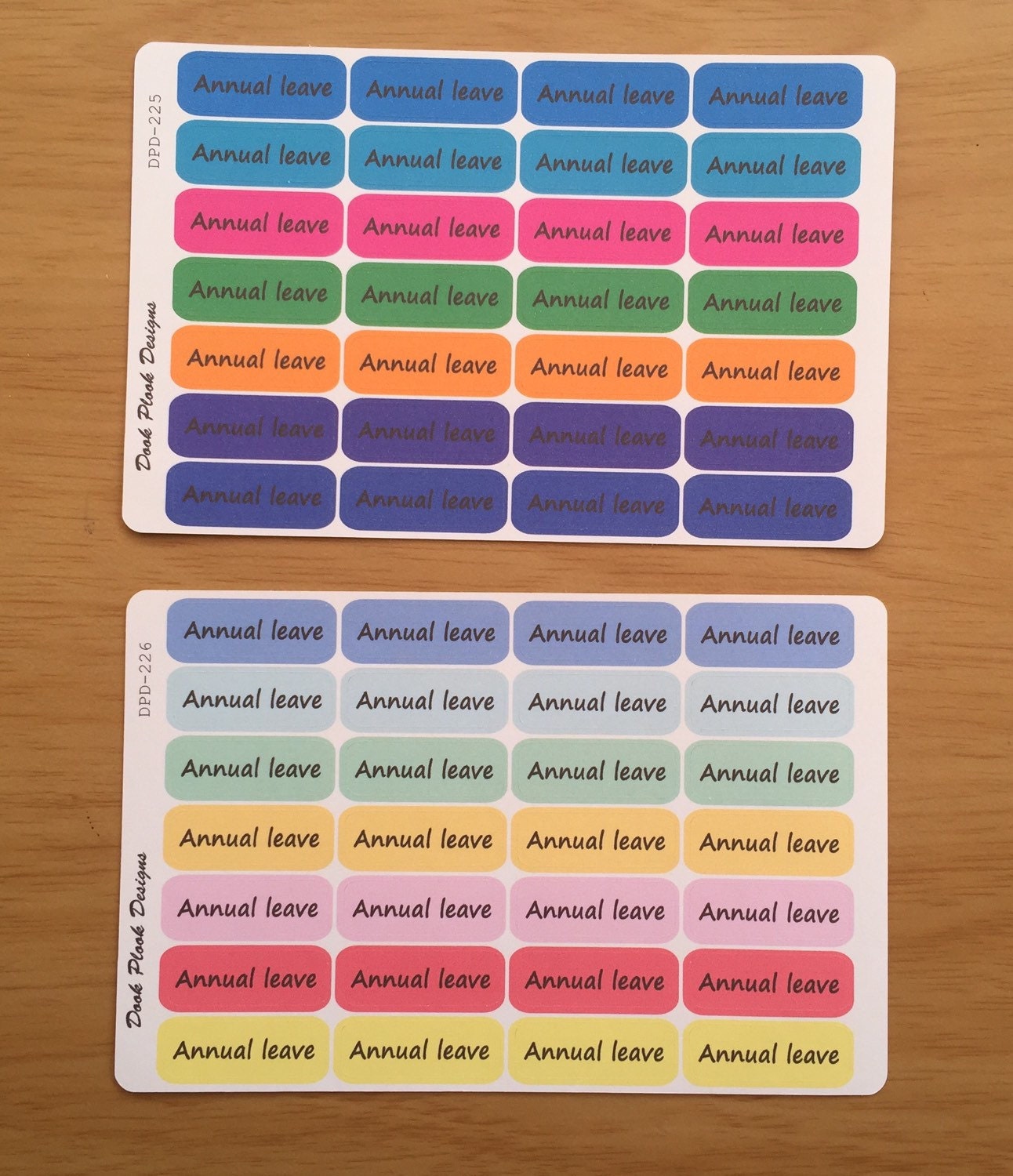 Annual Leave Stickers for Erin Condren, Plum Paper, Filofax, Kikki K ...