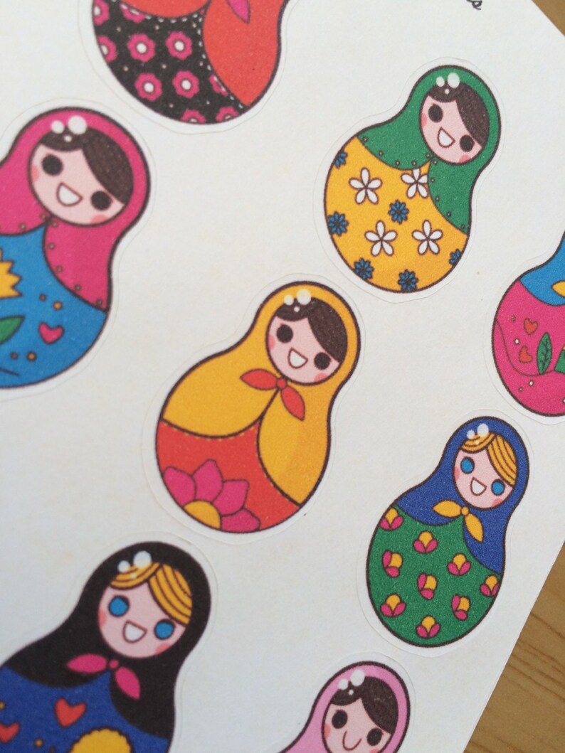 Russian Doll Sticker Set for Erin Condren Plum Paper | Etsy