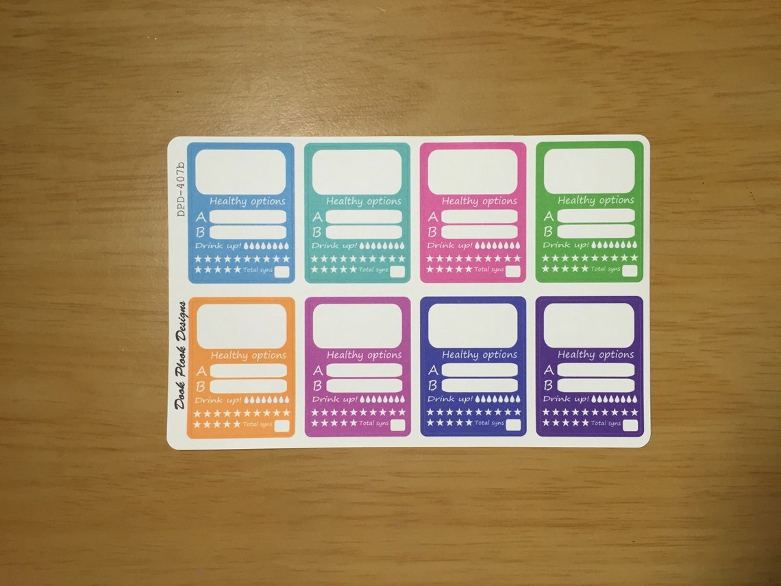 Slimming World Daily Checklist Stickers With Large Box for - Etsy UK