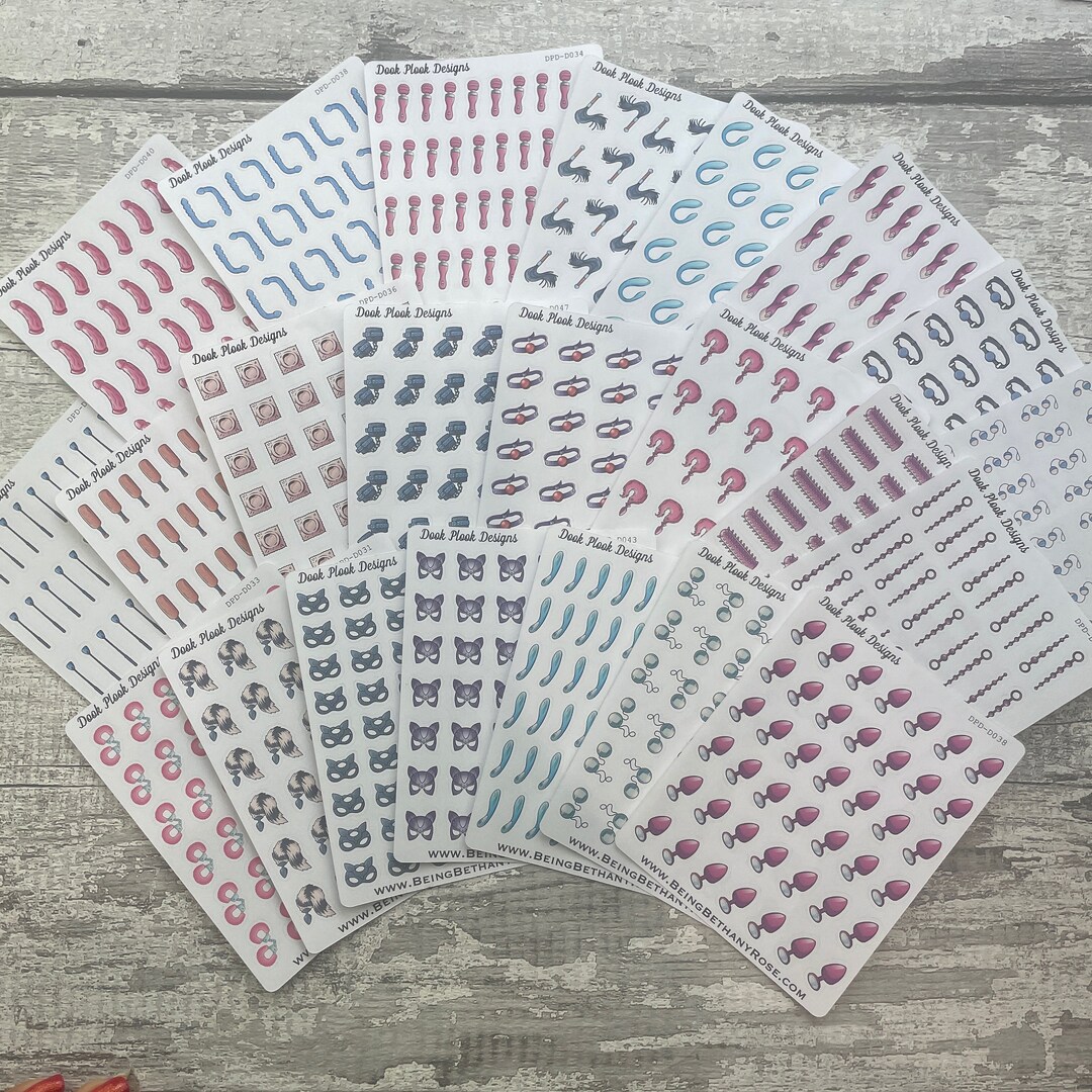 Small Sex / BDSM / Intimate Stickers (dinkies) for Various Planners ...