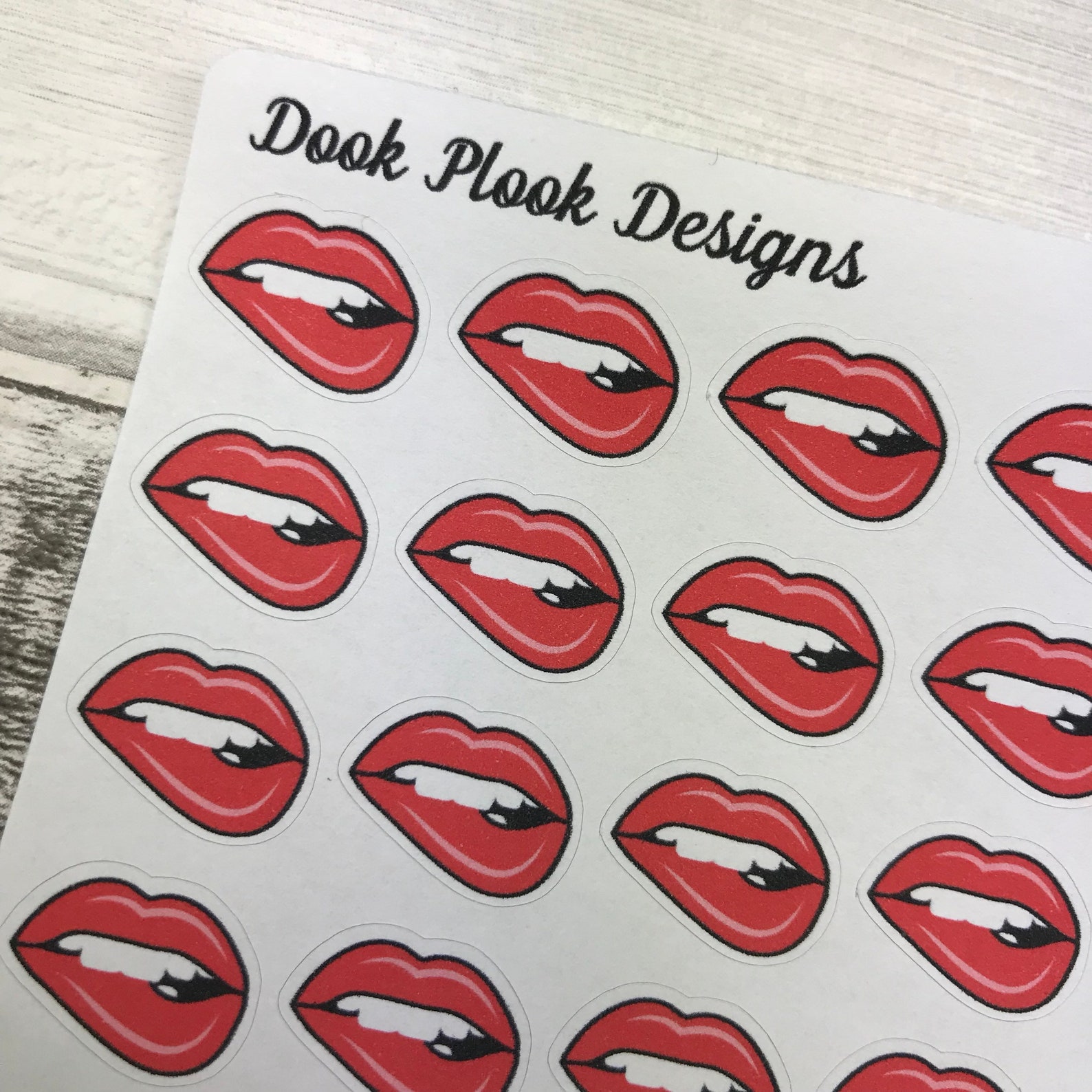 Lip Biting Stickers for Various Planners, Hobonichi, Travellers ...