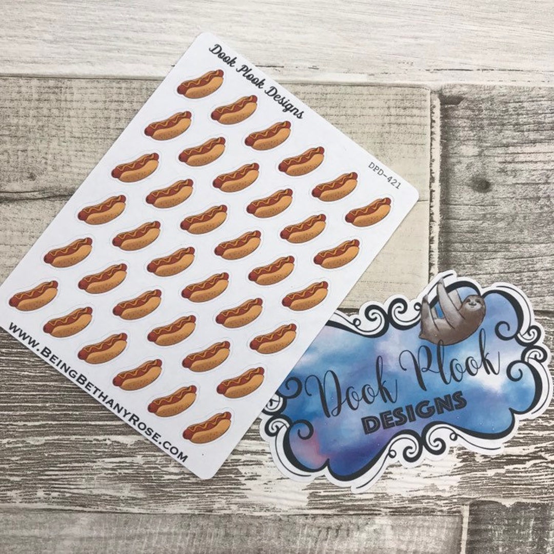 Hot Dog Stickers for Various Planners, Happy Planner, Passion Planner ...