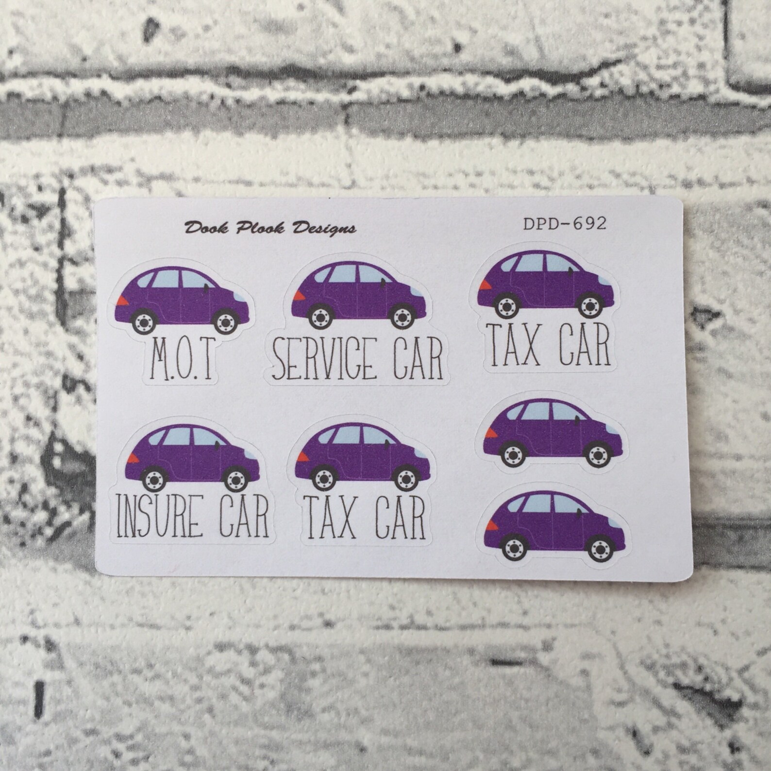 Car service/MOT/insurance stickers for various planners Kikki | Etsy