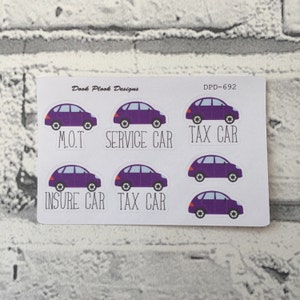 Car Service/mot/insurance Stickers for Various Planners, Kikki K ...