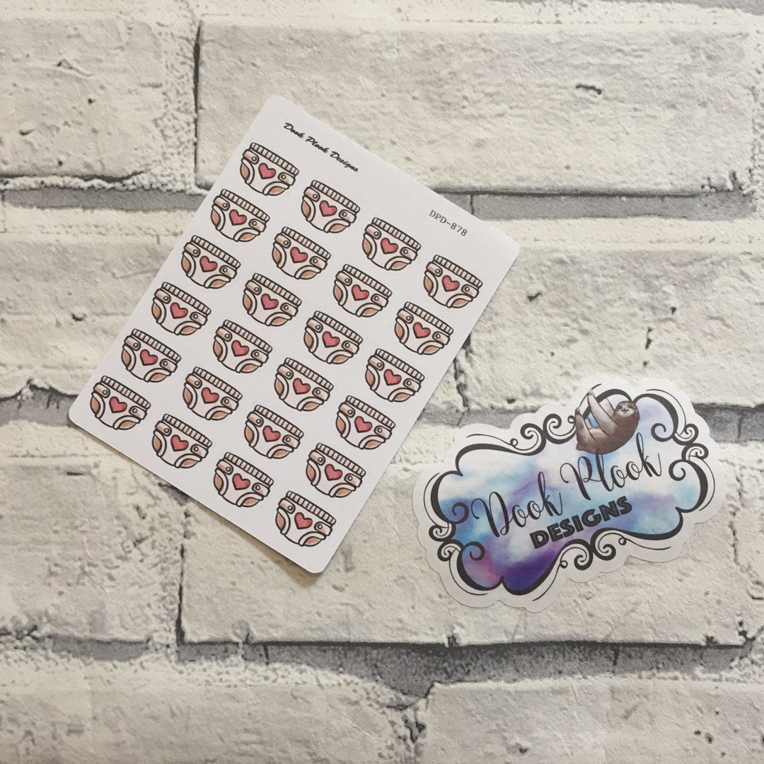 Nappy / Diaper Stickers for Erin Condren, Plum Paper, Filofax, Kikki K ...