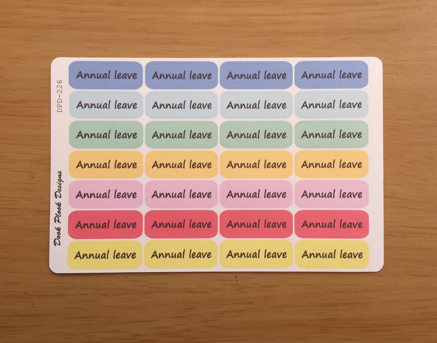 Annual leave stickers for Erin Condren Plum Paper Filofax | Etsy