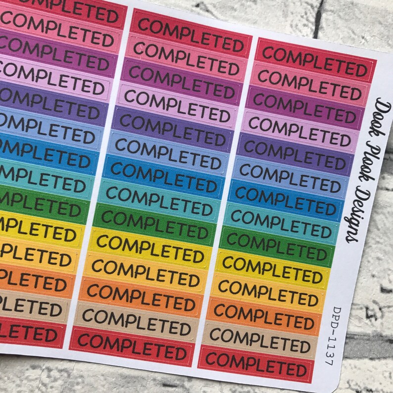 Thin Completed Stickers for Various Planners Hobonichi - Etsy