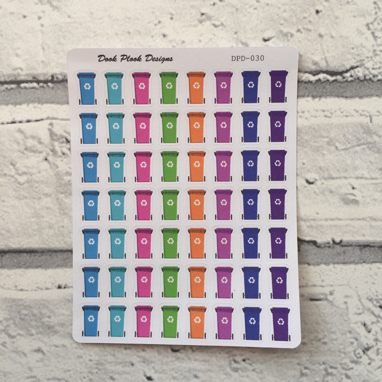 Recycle Bin Stickers for Erin Condren Plum Paper Filofax - Etsy UK