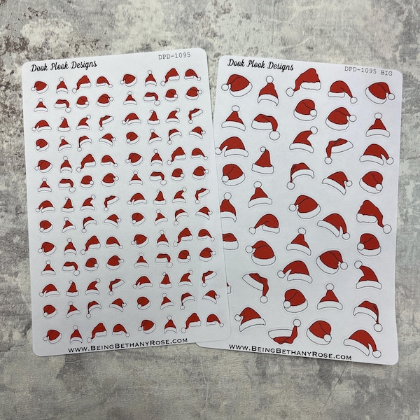 Santa Hat Stickers - Etsy