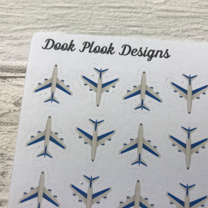 Plane Stickers for Various Planners, Filofax, Bullet Journal Etc ...