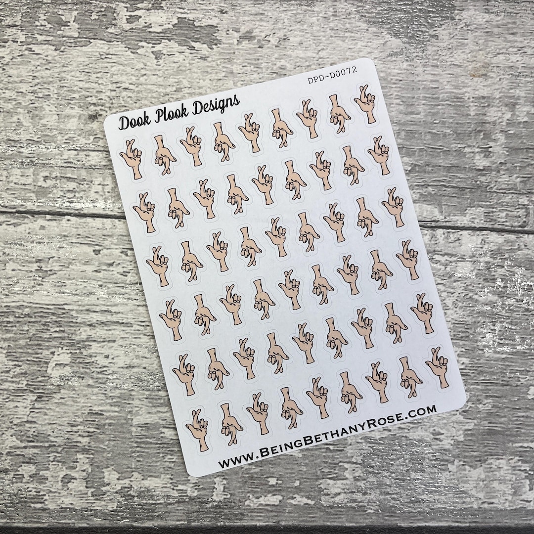 Tiny Fingers Crossed Stickers Lucky Stickers (dinkies) for Planners ...