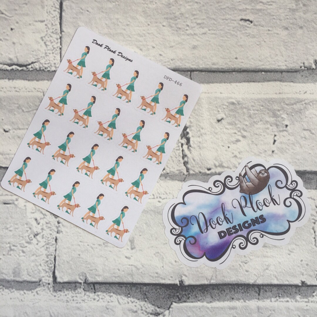 Dog Walking Stickers for Various Planners, Happy Planner, Bullet ...
