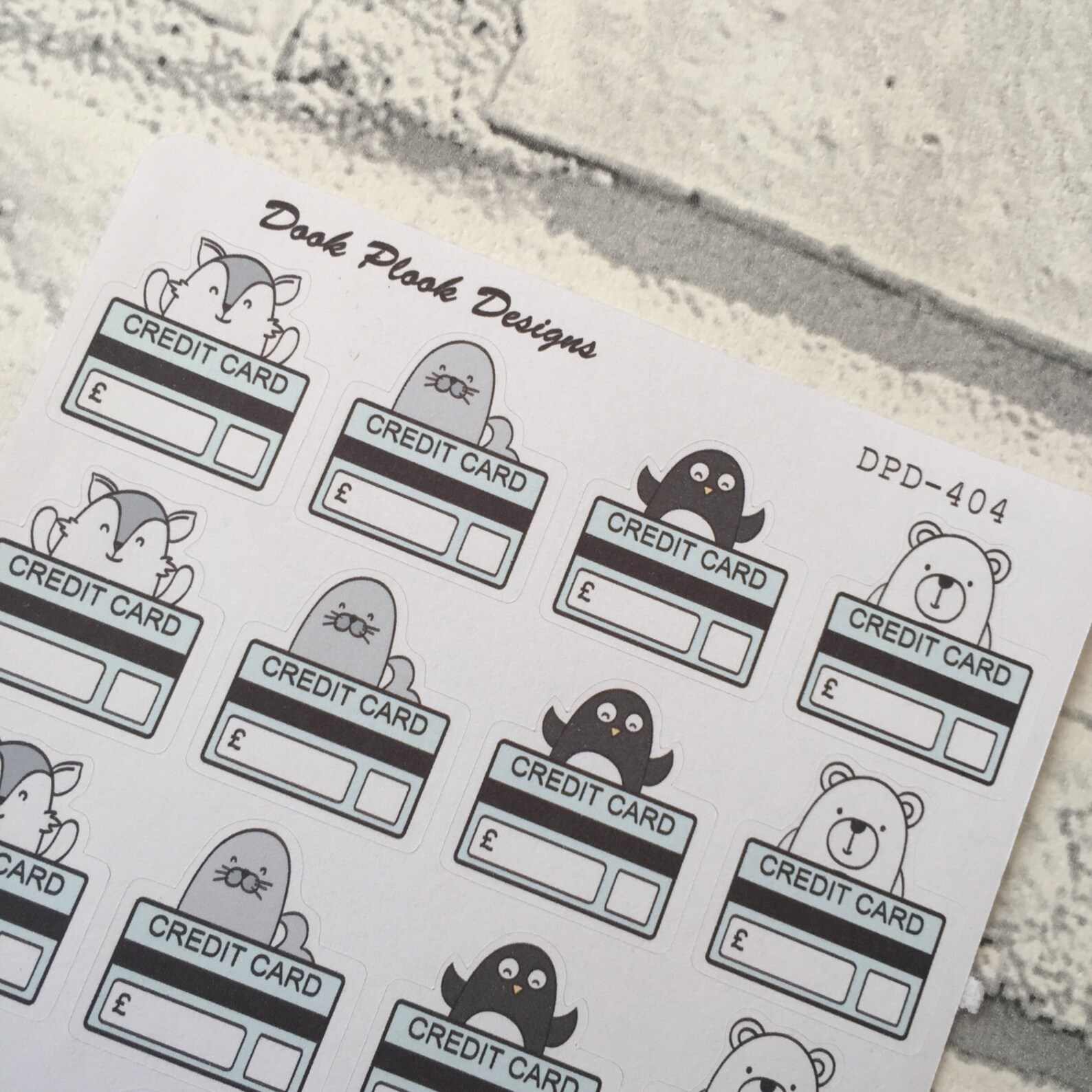 Cute Animal Credit Card Stickers for Various Planners - Etsy UK