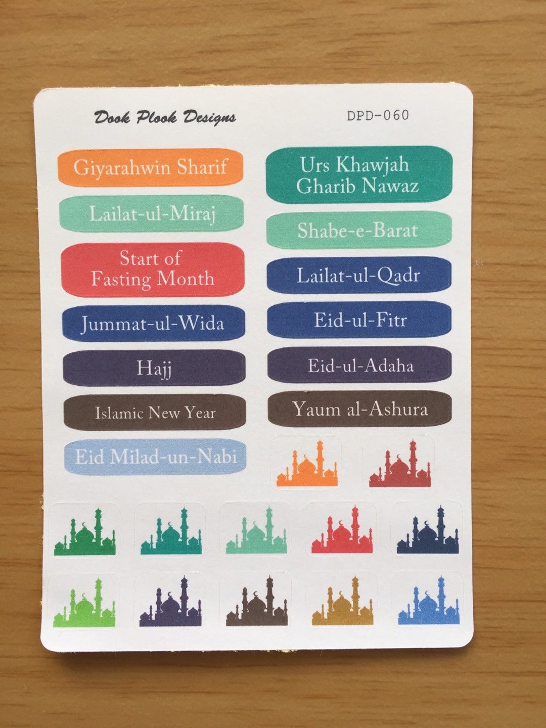 Islamic Calendar Date Stickers for Various Planners, Hobonichi, Passion ...